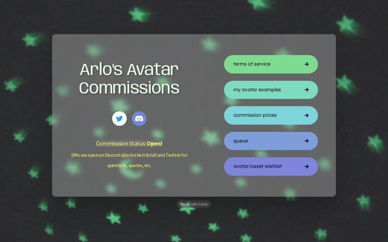 Arlo’s Avatar Commissions
